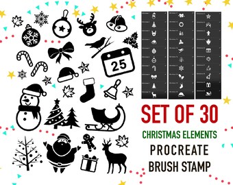 Floral Stamps Brushes for Procreate Digital Brush Pack | Etsy