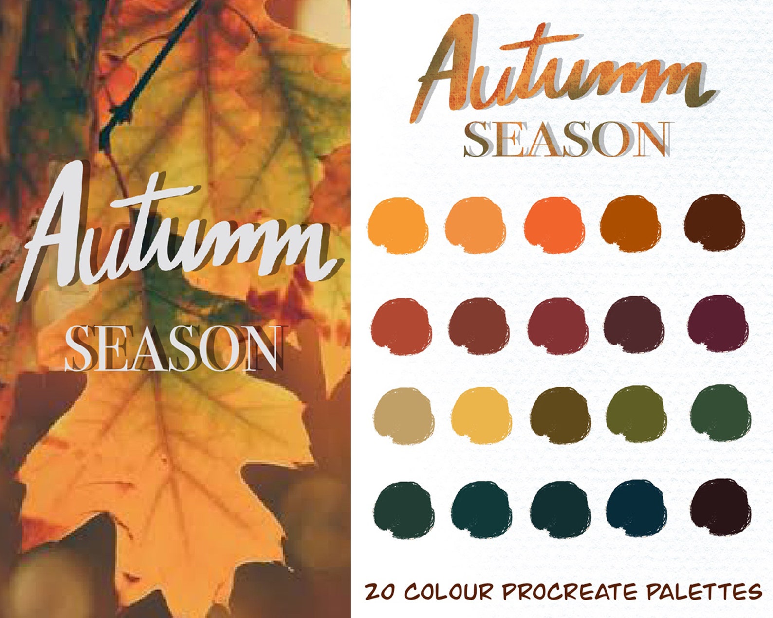 Autumn Season Procreate Swatches Worm Tone Colors Procreate Color ...