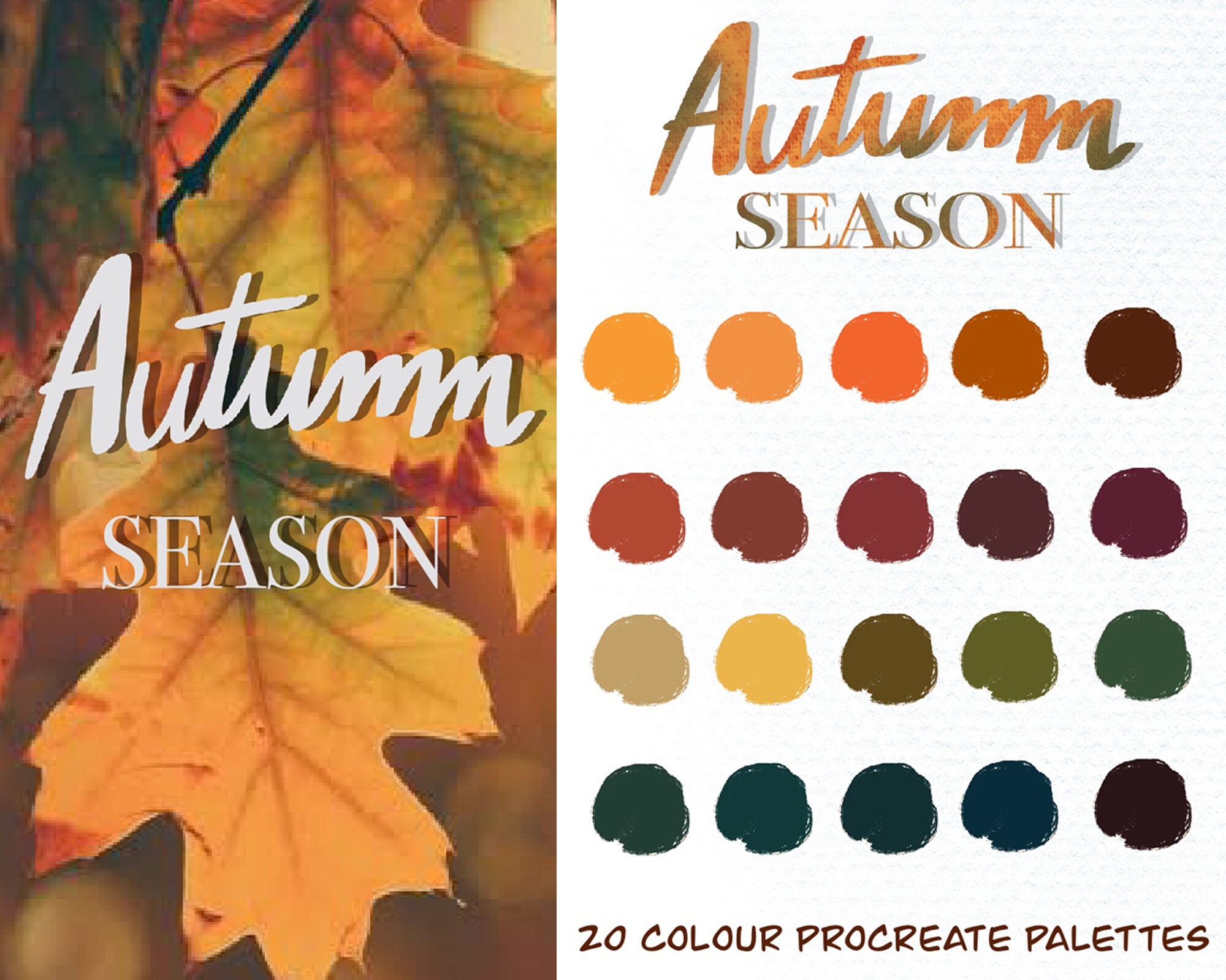 Autumn Season Procreate Swatches Worm Tone Colors Procreate Color ...