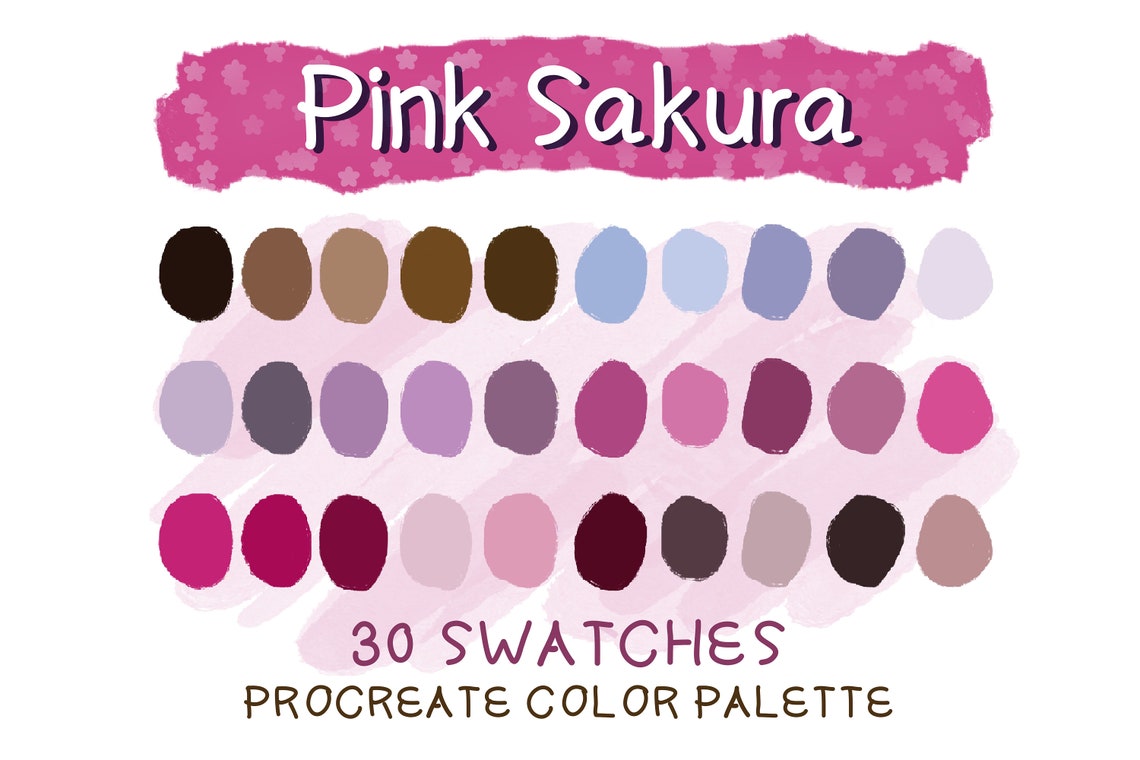 Pink Sakura Procreate Color Palettes Instant Download - Etsy