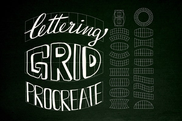 Lettering Grids for Procreate, Lettering Grid Procreate Stamps, Letter ...