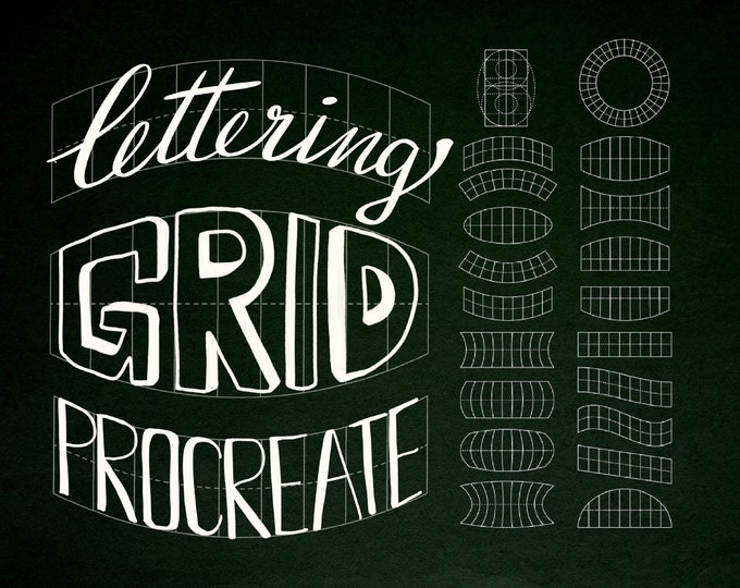 Lettering Grids for Procreate, Lettering Grid Procreate Stamps, Letter ...