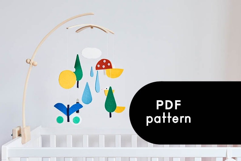 PDF Pattern: Easy Modern No-sew Felt Baby Mobile (with Tutorial Video ...