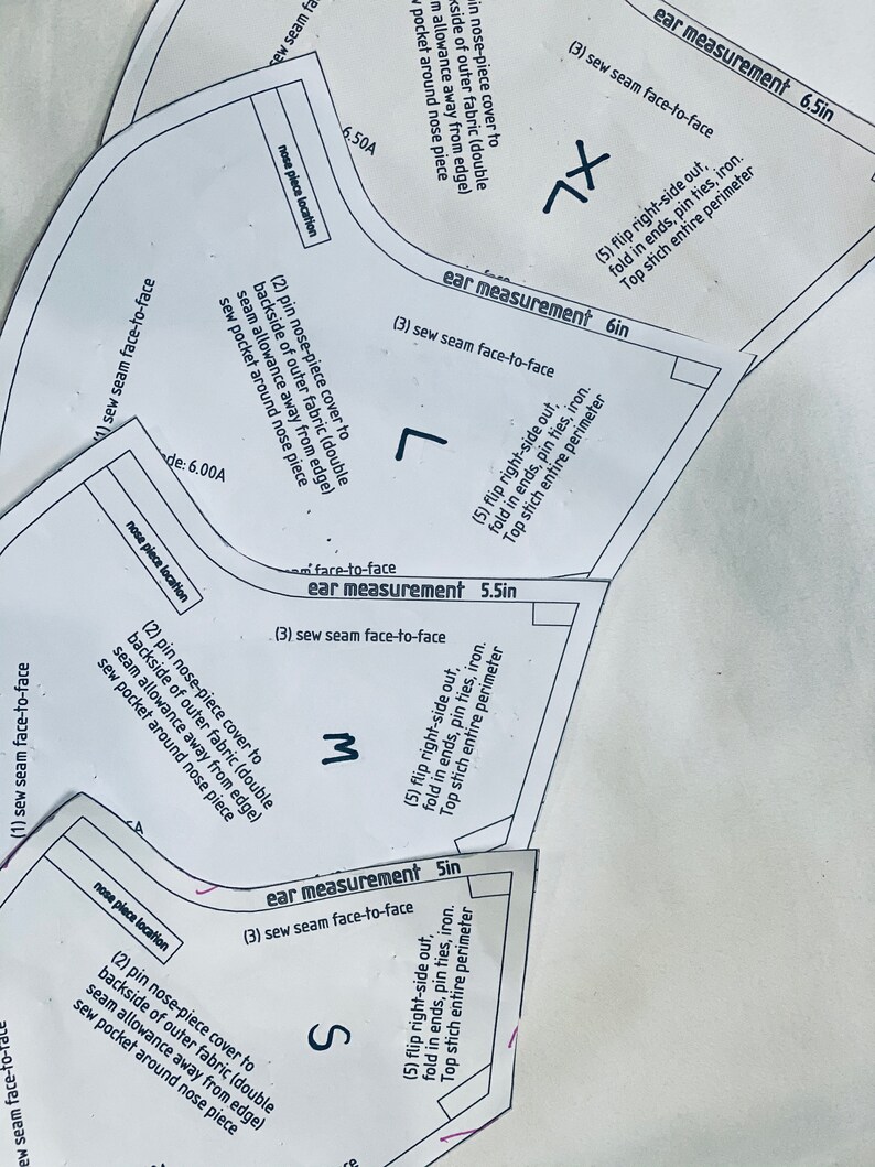 Batik Face Mask Handmade 3 Layers 3 Ply by Jesse Pattern 4 Sizes With ...