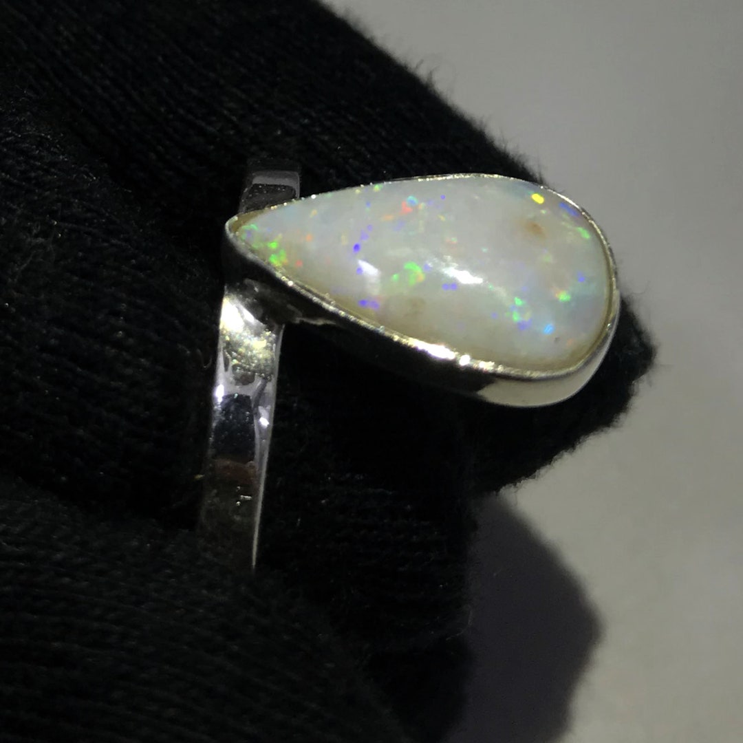 Natural Australian Opal Multi Fire Gemstone Ring 925 Solid Sterling ...