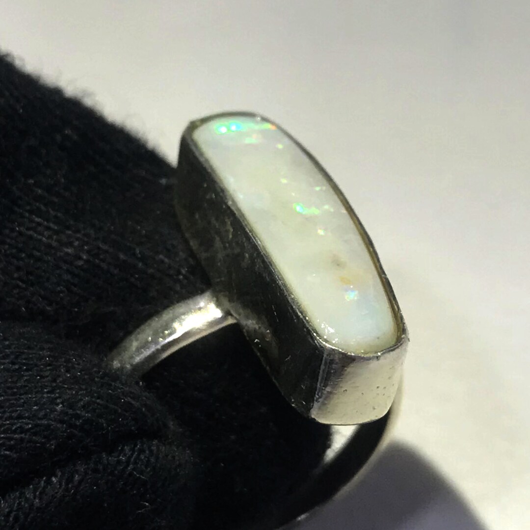 Natural Australian Opal Multi Fire Gemstone Ring 925 Solid Sterling ...