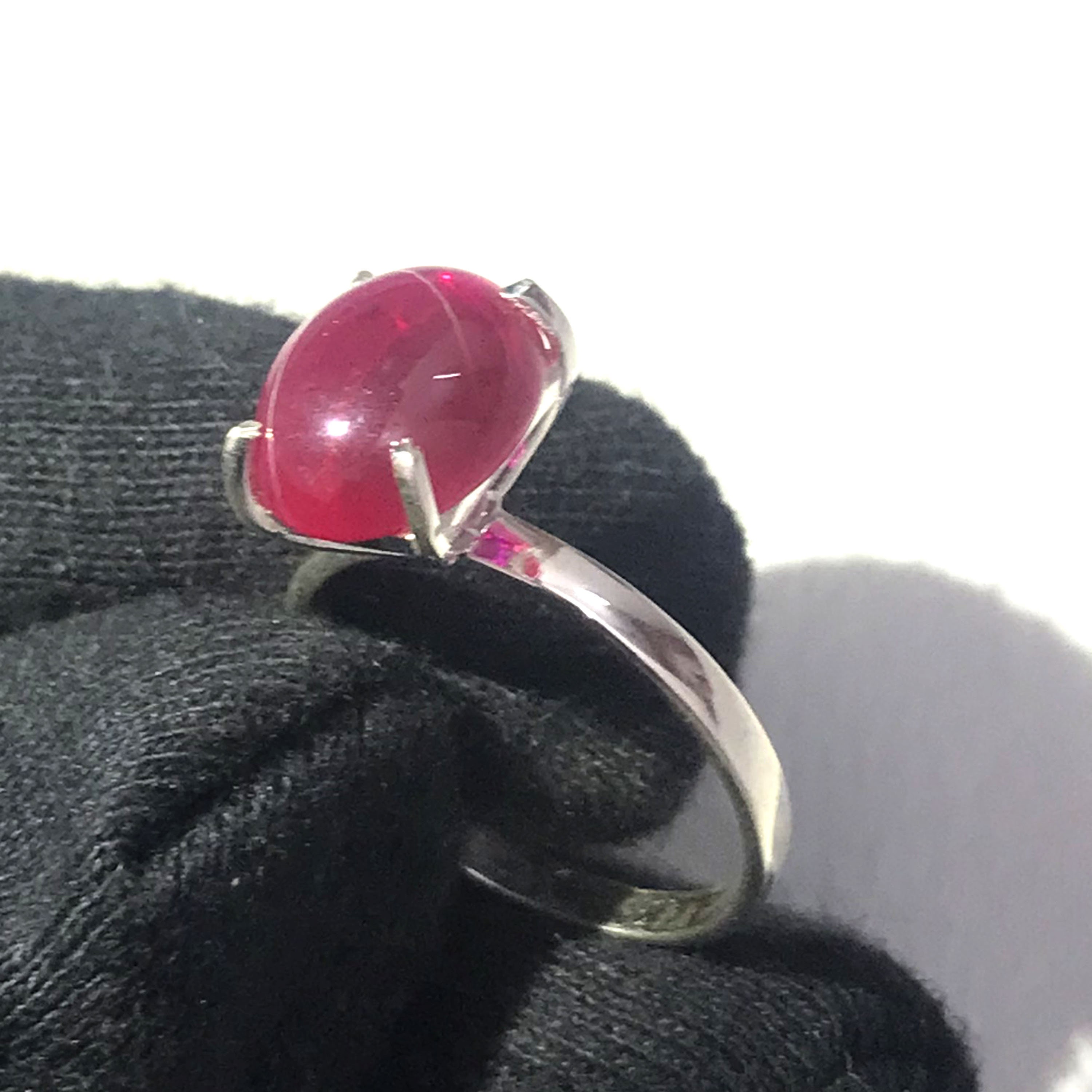 Very Nice Red Star Ruby Gemstone Ring 925 Solid Sterling Silver Ring ...