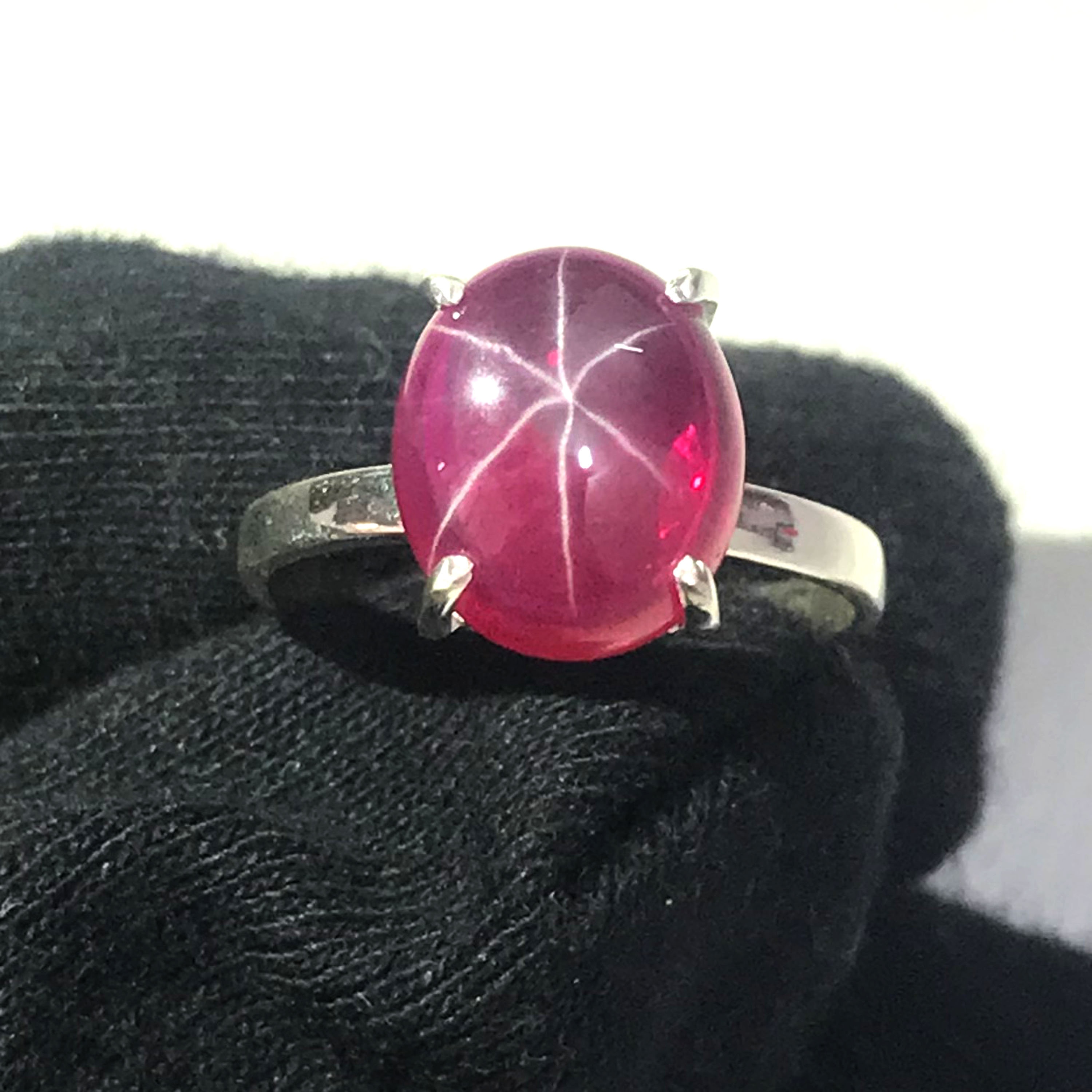 Very Nice Red Star Ruby Gemstone Ring 925 Solid Sterling Silver Ring ...