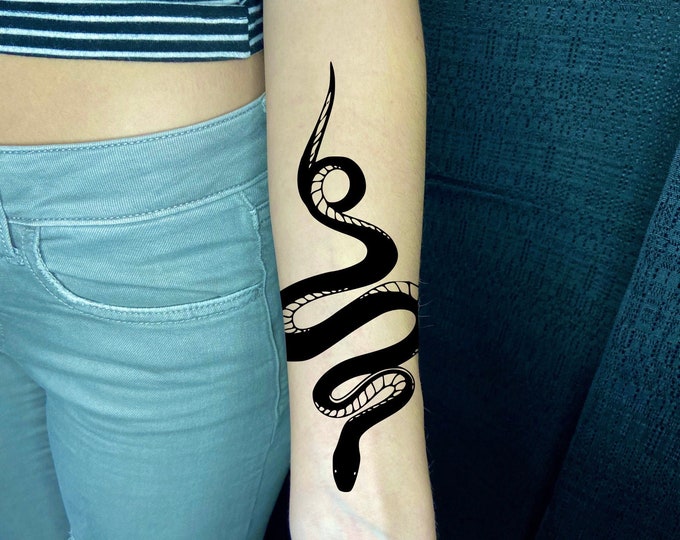 Garden Snake Temporary Tattoo Garter Snake, Snake Tattoo, Snake Art ...