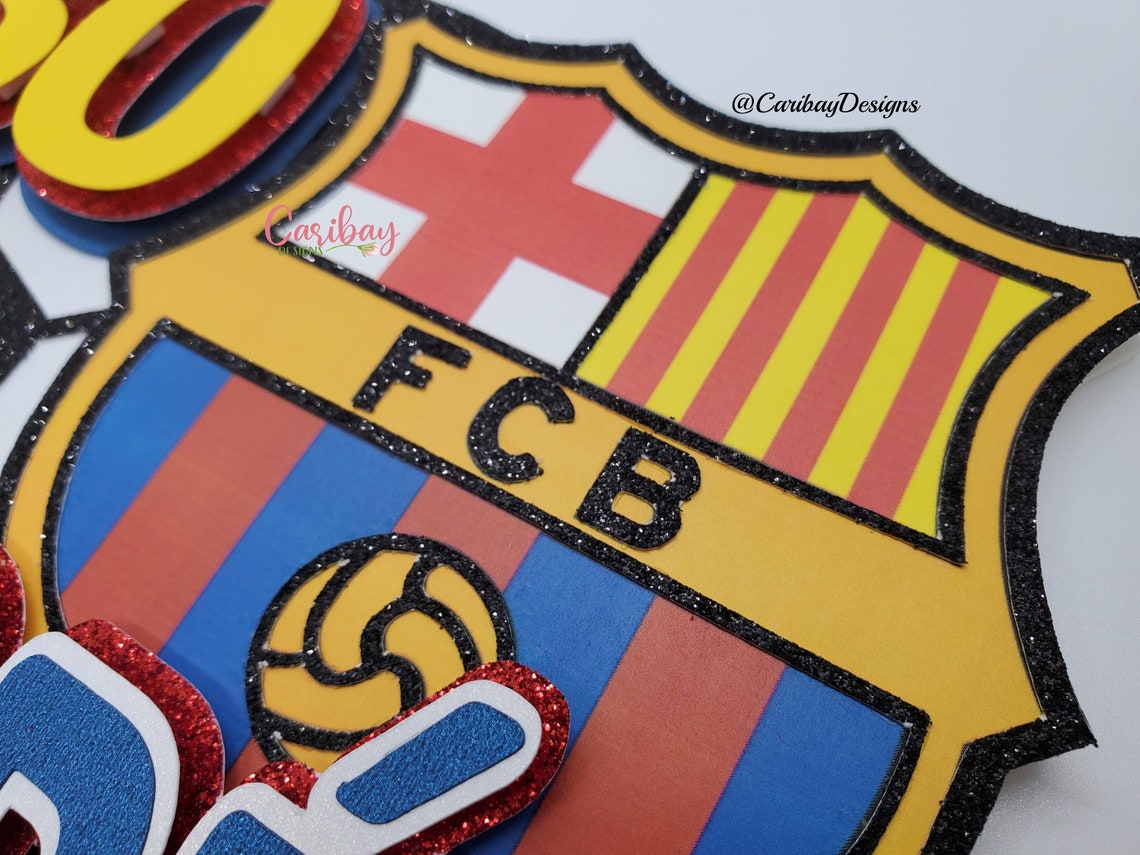 Barcelona FC Inspired Cake Topper Barza Cake Topper Soccer | Etsy