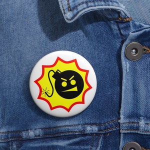 Serious Sam Pin Button: Custom-made Safety Pin, Metal, Bomb Emblem - Etsy
