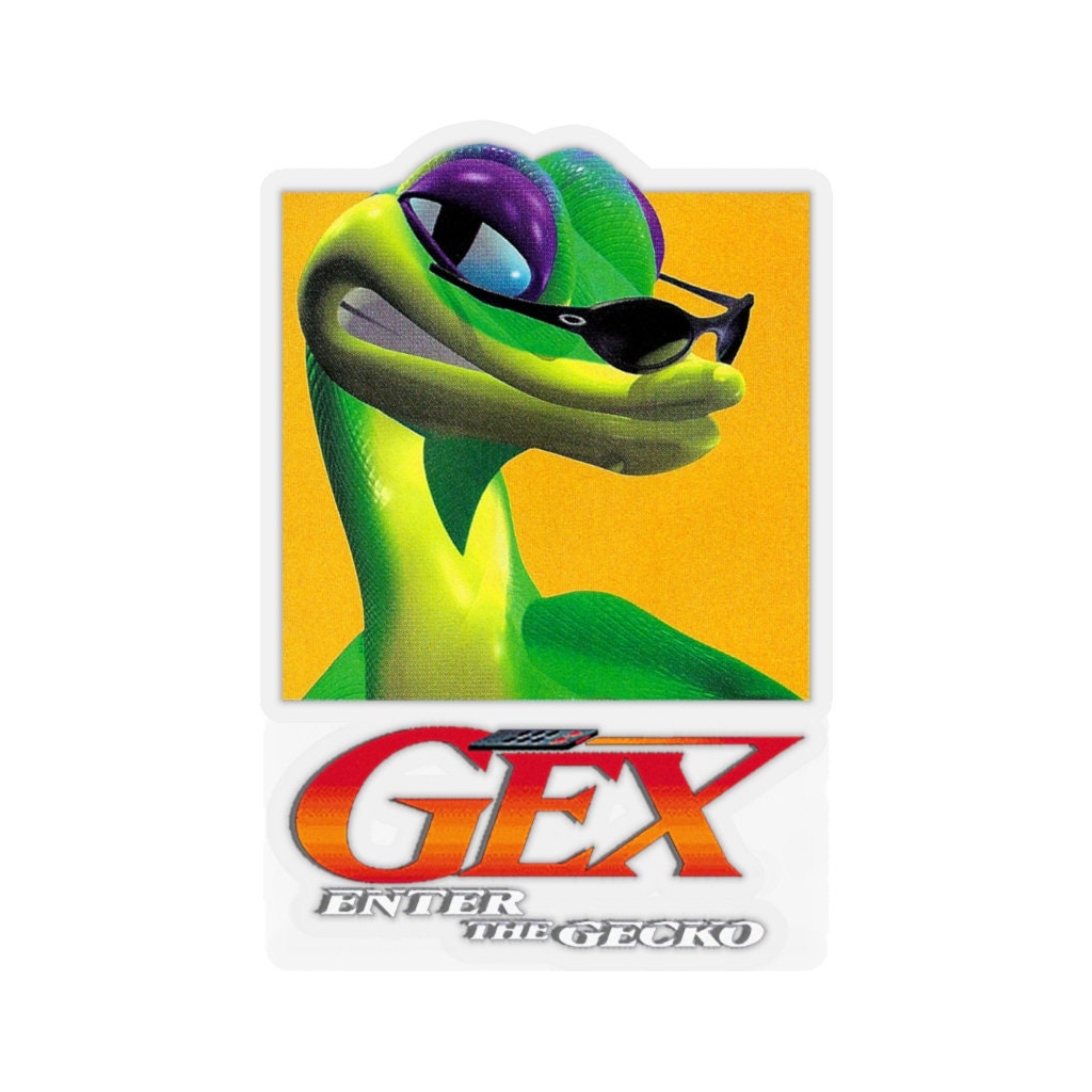 Gex Into the Gecko Kiss-cut Sticker: Retro Gaming Transparent - Etsy