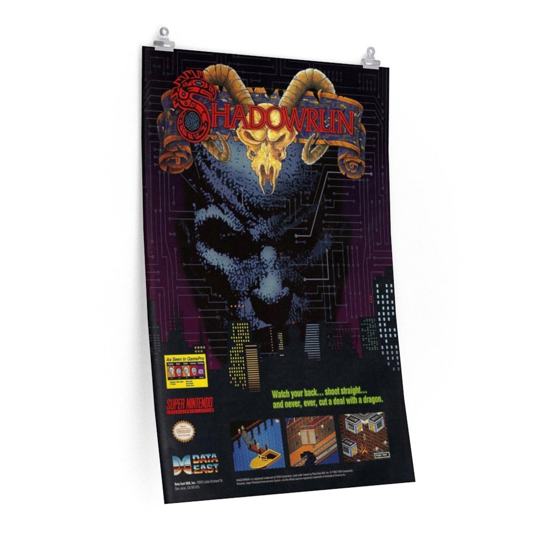 Shadowrun Classic RPG Poster: Retro 80s 90s Gaming Vintage Style Print ...