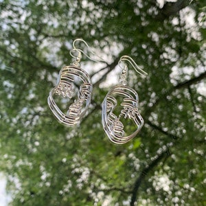 Abstract Face Silver Earrings Line Art Earrings Quirky - Etsy UK