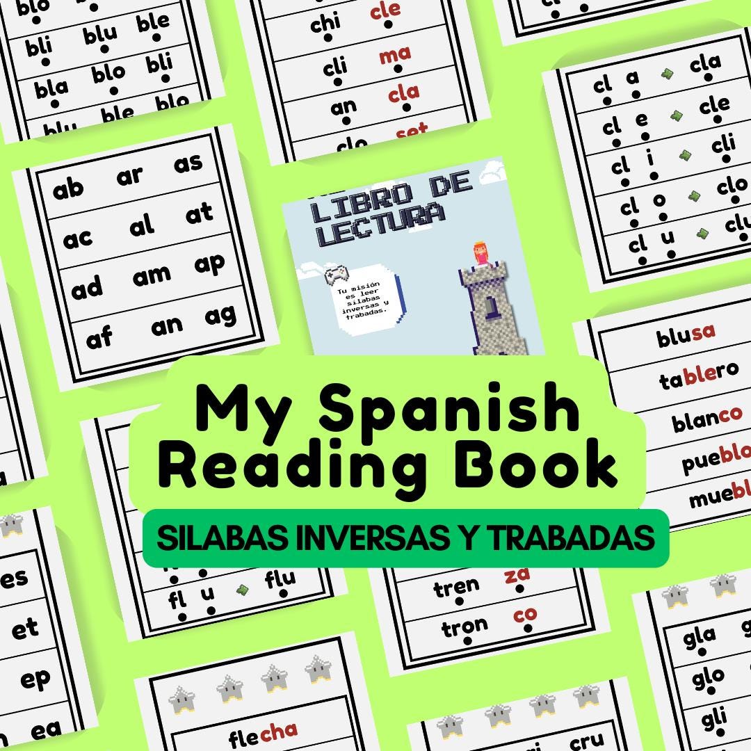 My Spanish Reading Book: Silabas Inversas Y Trabadas - Etsy