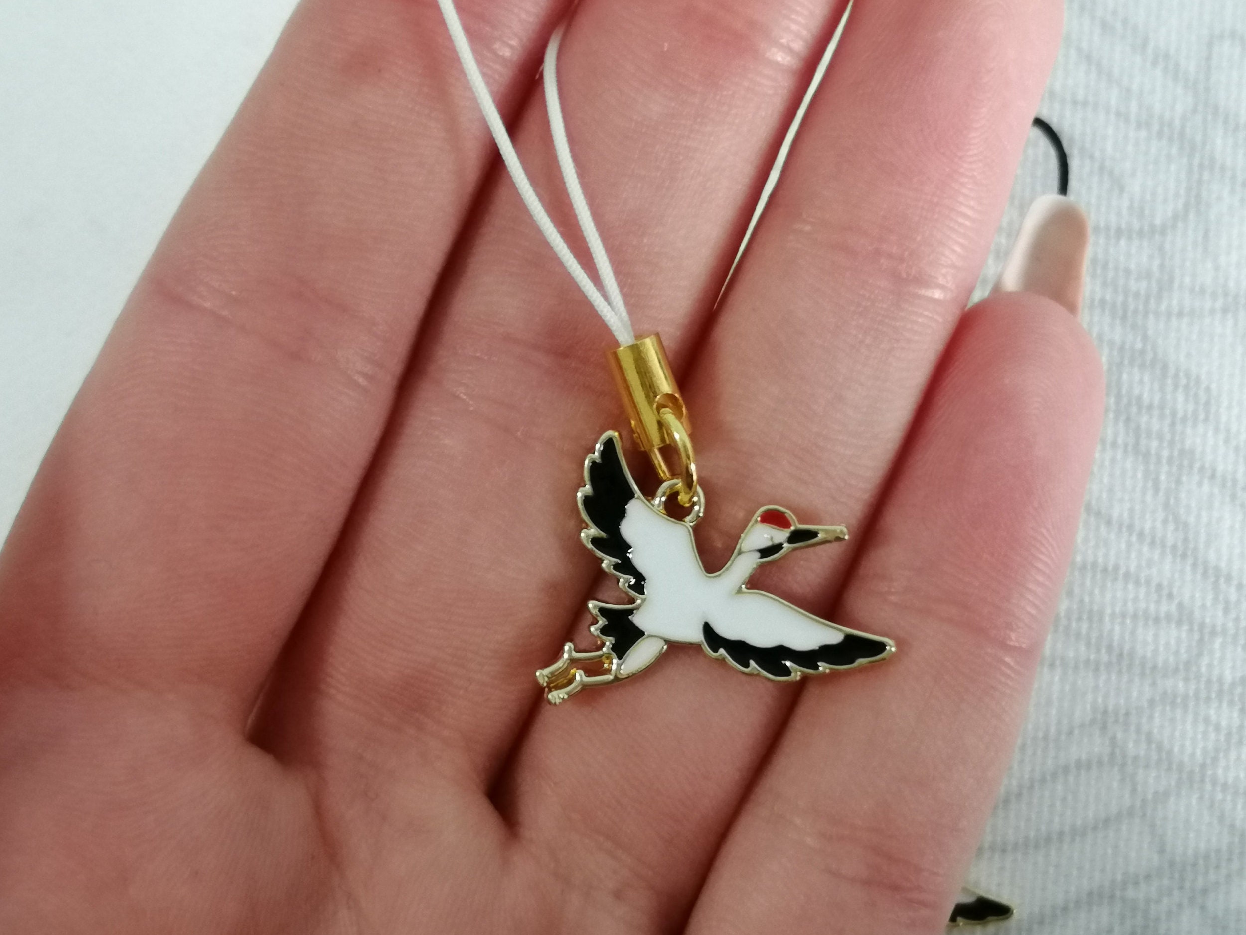 Phone Charm Strap Crane Bird Telefoon Koord Hanger | Etsy