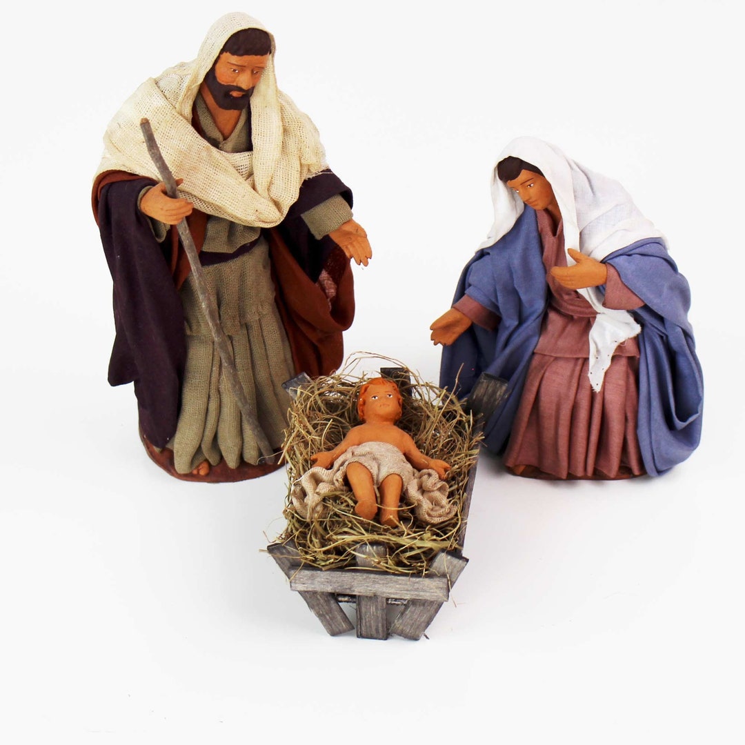 Holy Family 16 Cm Model 06 Crib Figures in Clay With - Etsy