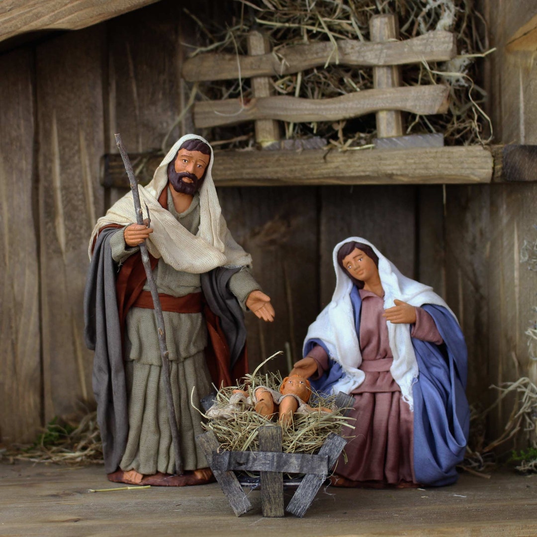 Holy Family 16 Cm Model 05 Crib Figures in Clay With - Etsy