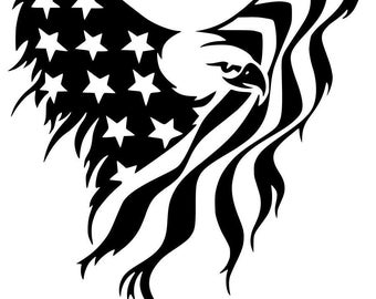 Crying Eagle American Flag Decal Sticker - Etsy