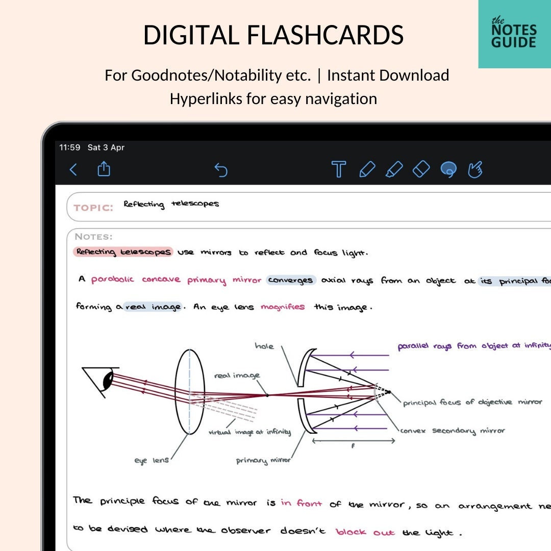 Indexed Revision Flashcards With Hyperlinks Goodnotes & - Etsy