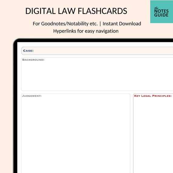 Digital Law Flashcards for Law Students With Hyperlinks - Etsy UK
