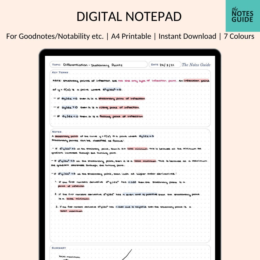 Digital Notepad | With Sections to Structure Your Notes Clearly ...