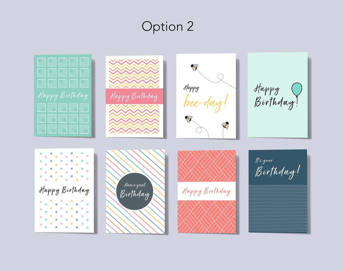 Pack of 8 Quality Birthday Cards 7 Options Set/bundle of - Etsy