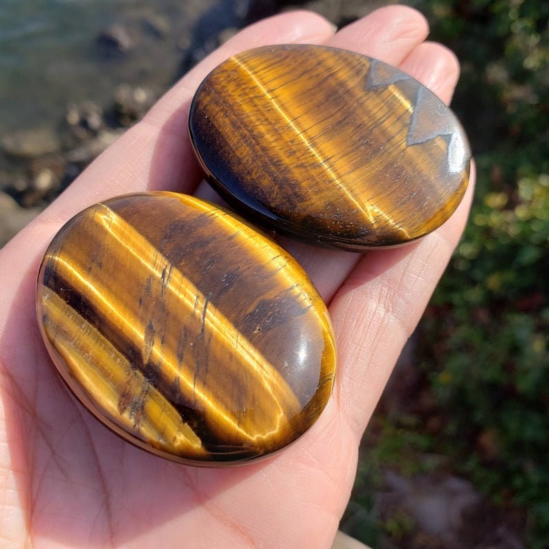 Bulk 1 Kg Tiger Eye Palm Stone Tiger Eye Worry Stone Tiger - Etsy