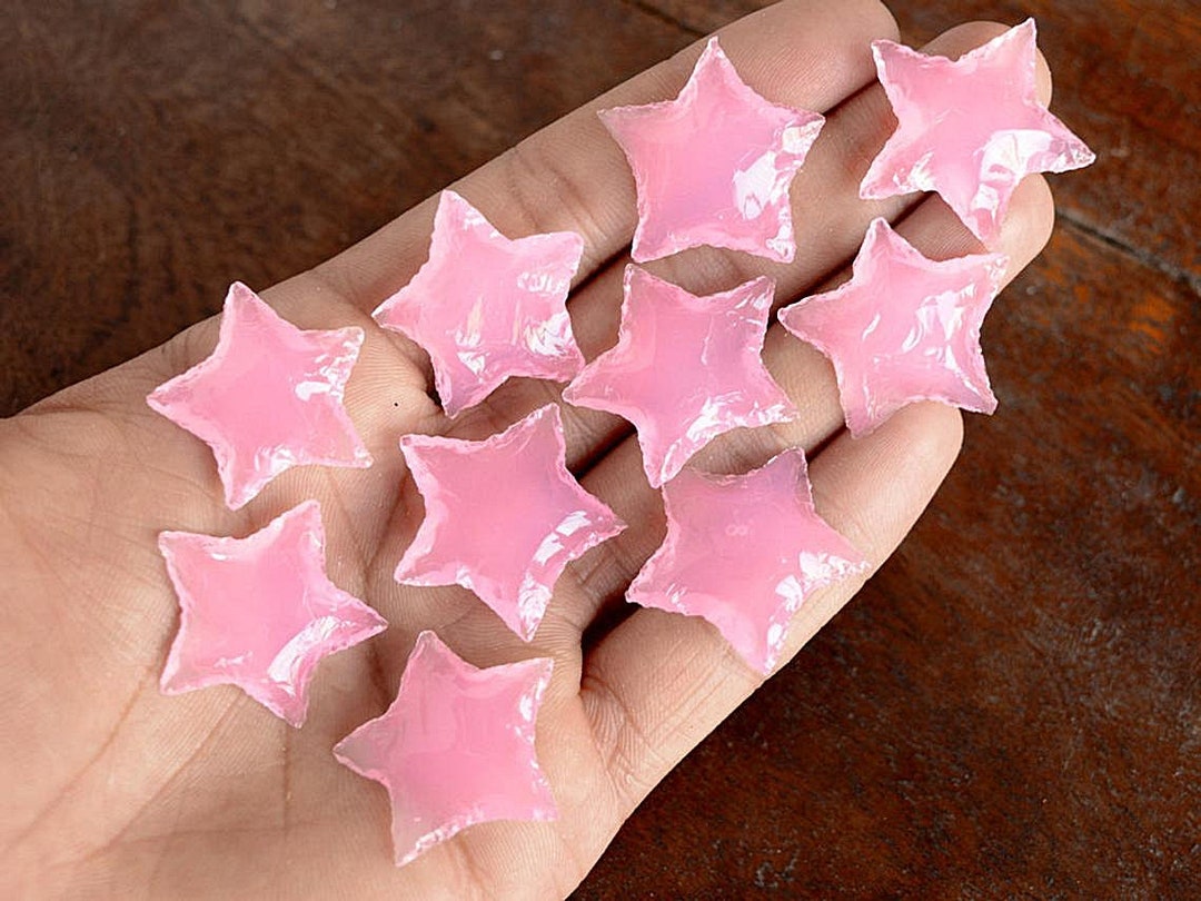 50 Pieces Rose Crescent Star Bulk Rose Quartz Stars Rose - Etsy