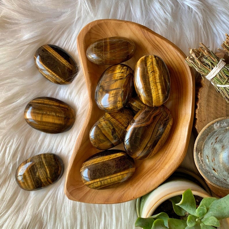 Bulk 1 Kg Tiger Eye Palm Stone Tiger Eye Worry Stone Tiger - Etsy