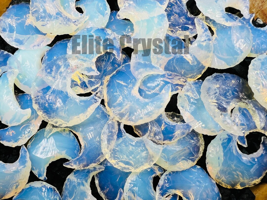 50 Pieces Opal Moonstone | Opalite Moonstone | Opal Crescent Moon ...