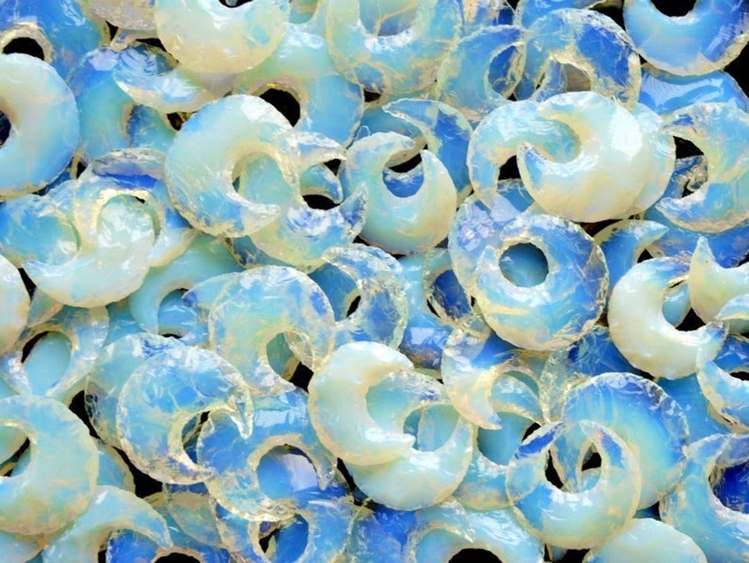 50 Pieces Opal Moonstone Opalite Moonstone Opal Crescent - Etsy
