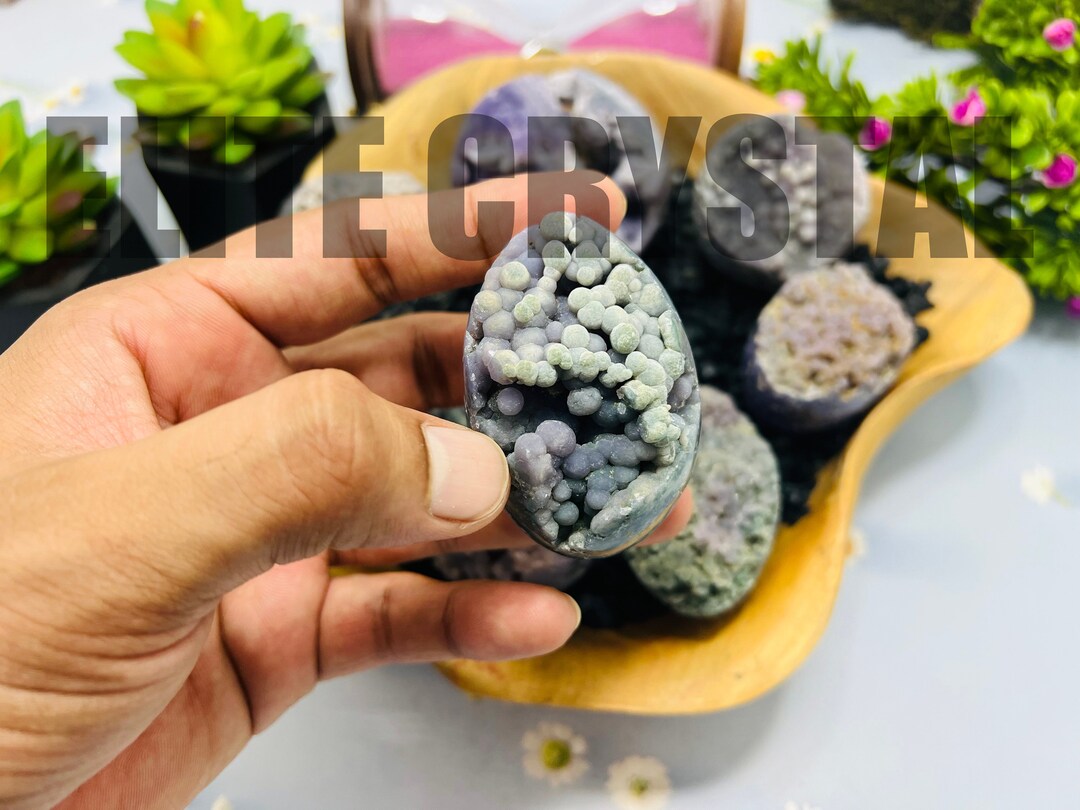 Rare Grape Agate Cluster Sphere Eggs | Purple Chalcedony Cluster ...