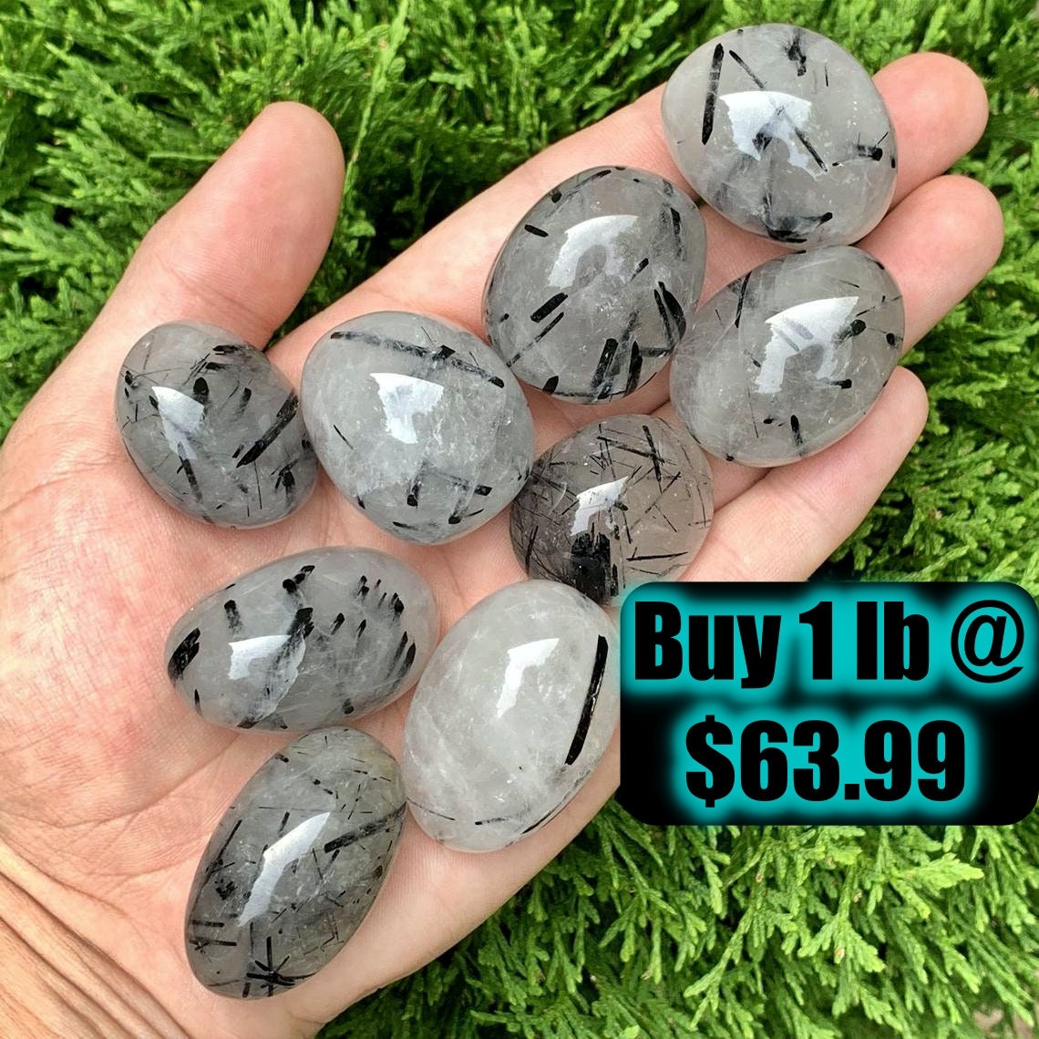 Bulk 2 lbs Rutilated Quartz Tumbled Stone Black Rutile | Etsy