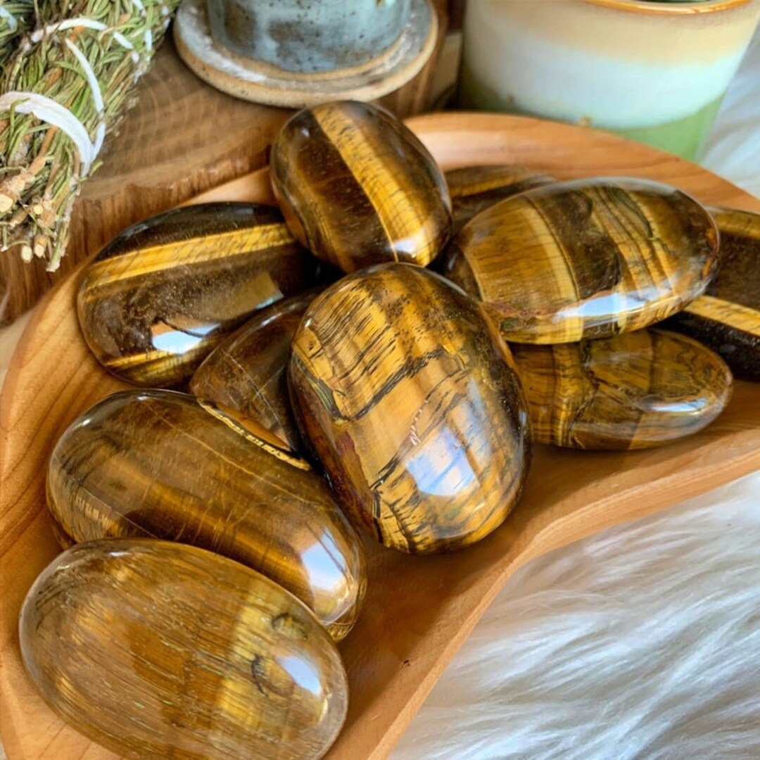 Bulk 1 Kg Tiger Eye Palm Stone Tiger Eye Worry Stone Tiger Palm Stones ...