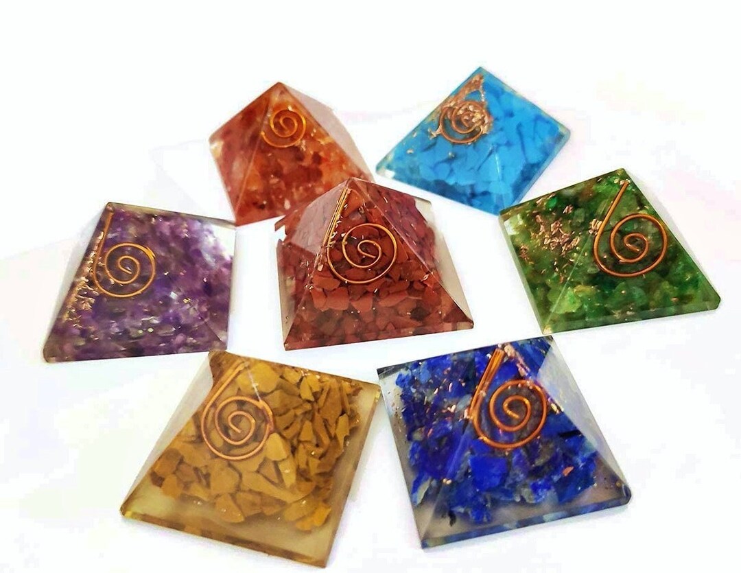 Bulk 3 Pcs 7-chakra Orgone Pyramid | Orgonite Baby Pyramid | Seven ...