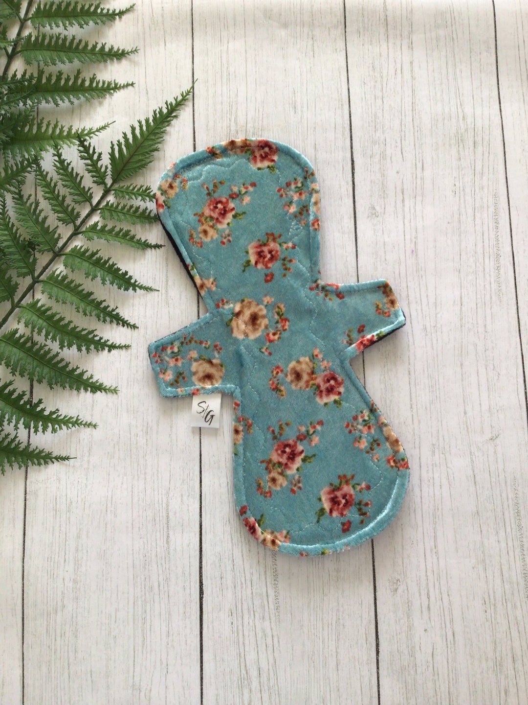 Turquoise Floral Crushed Velvet Cloth Pads. (made to Order) - Etsy
