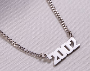 Year Necklace, Birth Year Necklace, Anniversary Necklace, Year Necklace ...