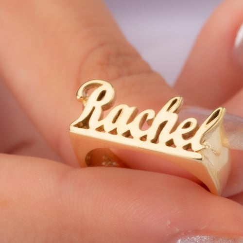 Personalized Name Ring Cursive Font Name Ring Custom Name - Etsy