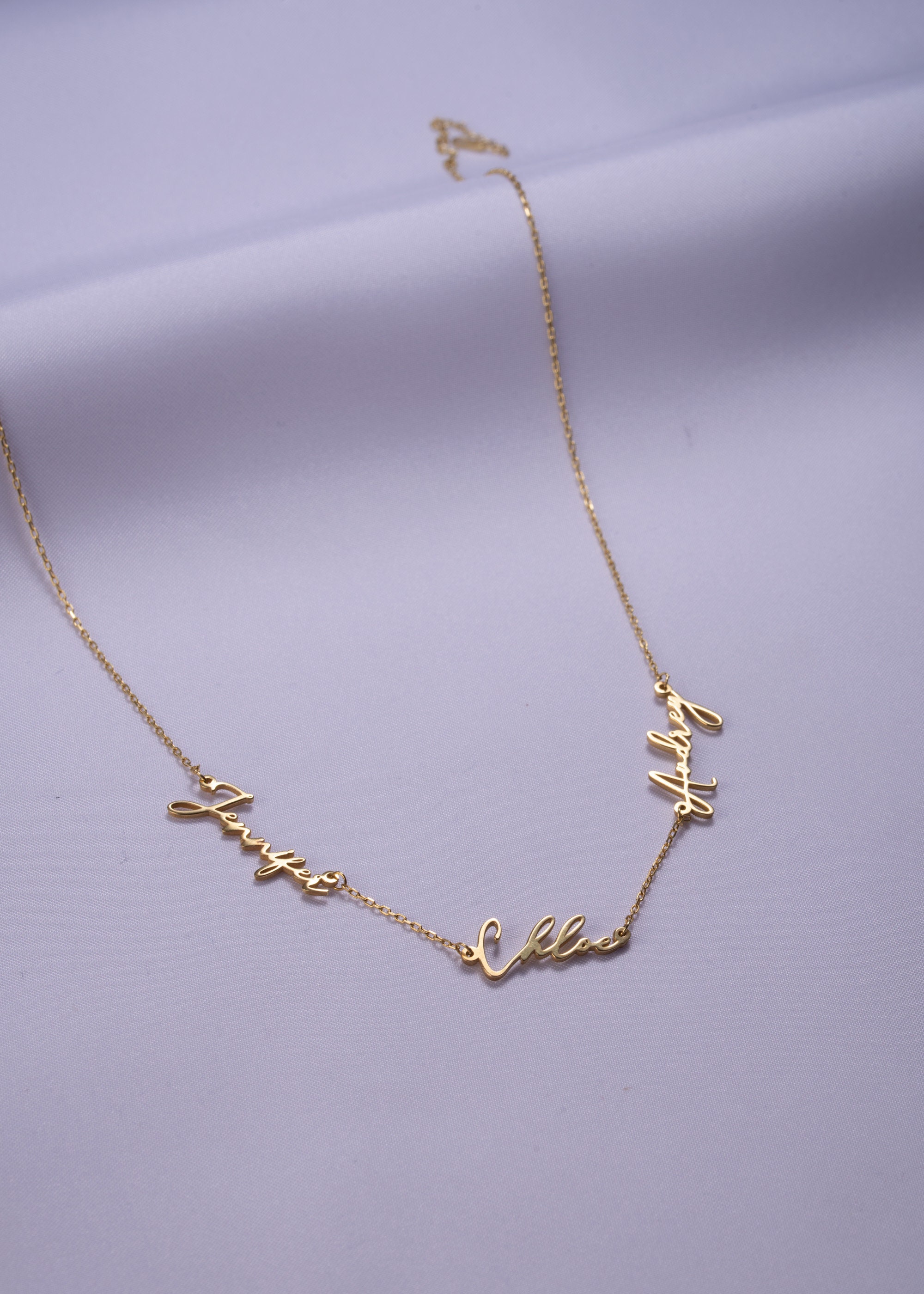 Three Names Necklace Dainty Triple Name Necklace children - Etsy