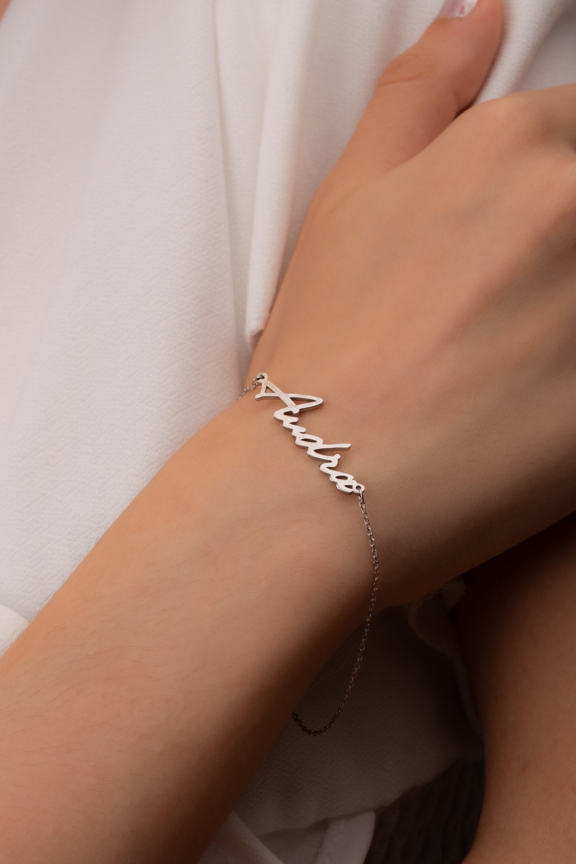 Custom Handwriting Bracelet Personalized Bracelet Silver | Etsy