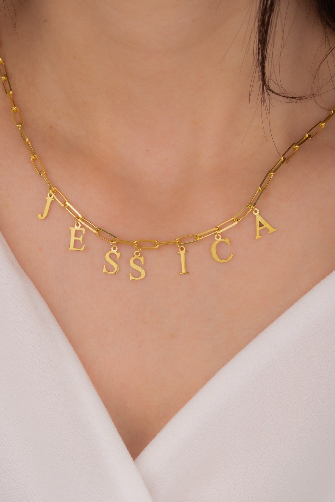 Personalized Initial Name Necklace - Custom Letter Name Necklace ...