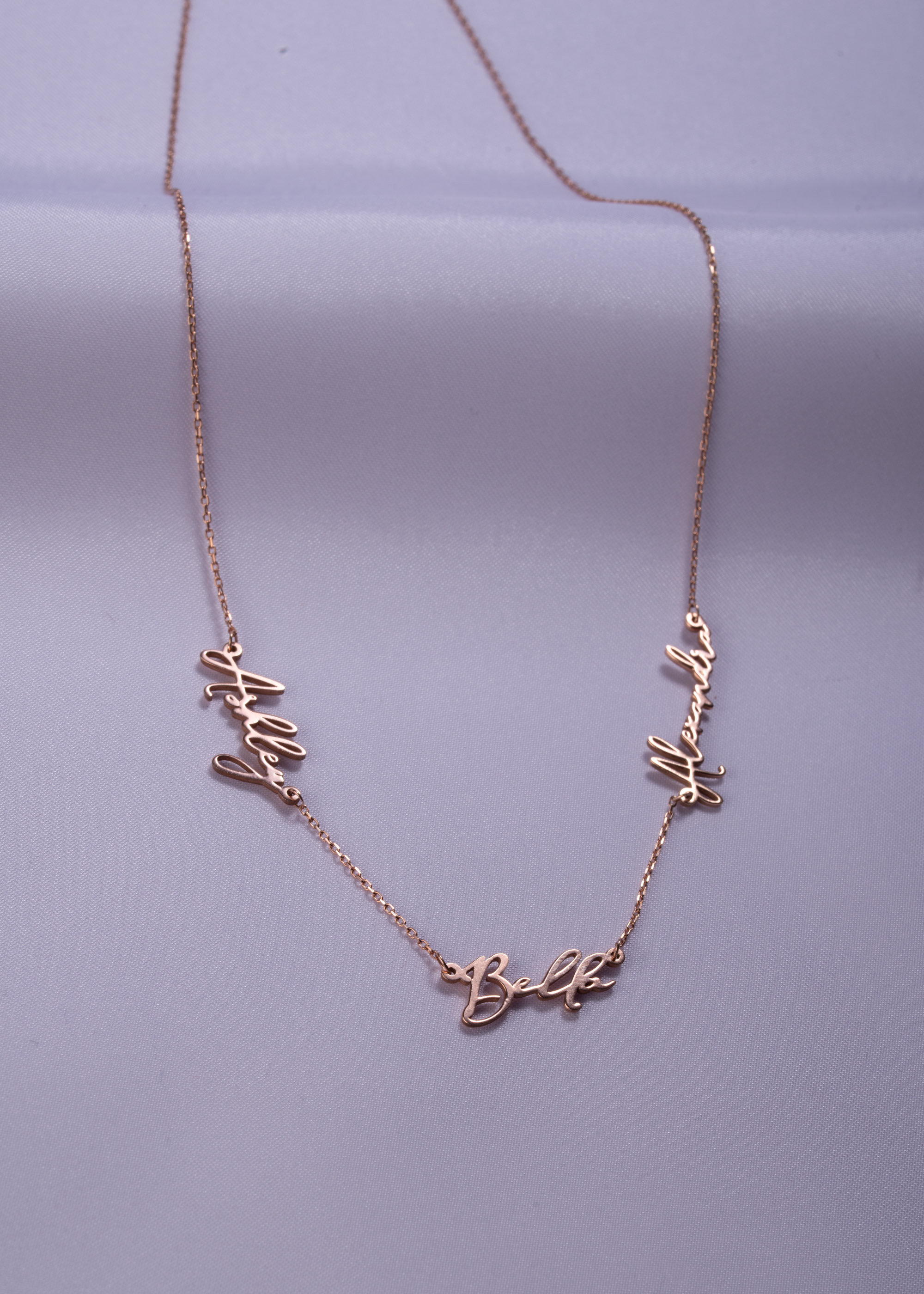 Three Names Necklace Dainty Triple Name Necklace children | Etsy