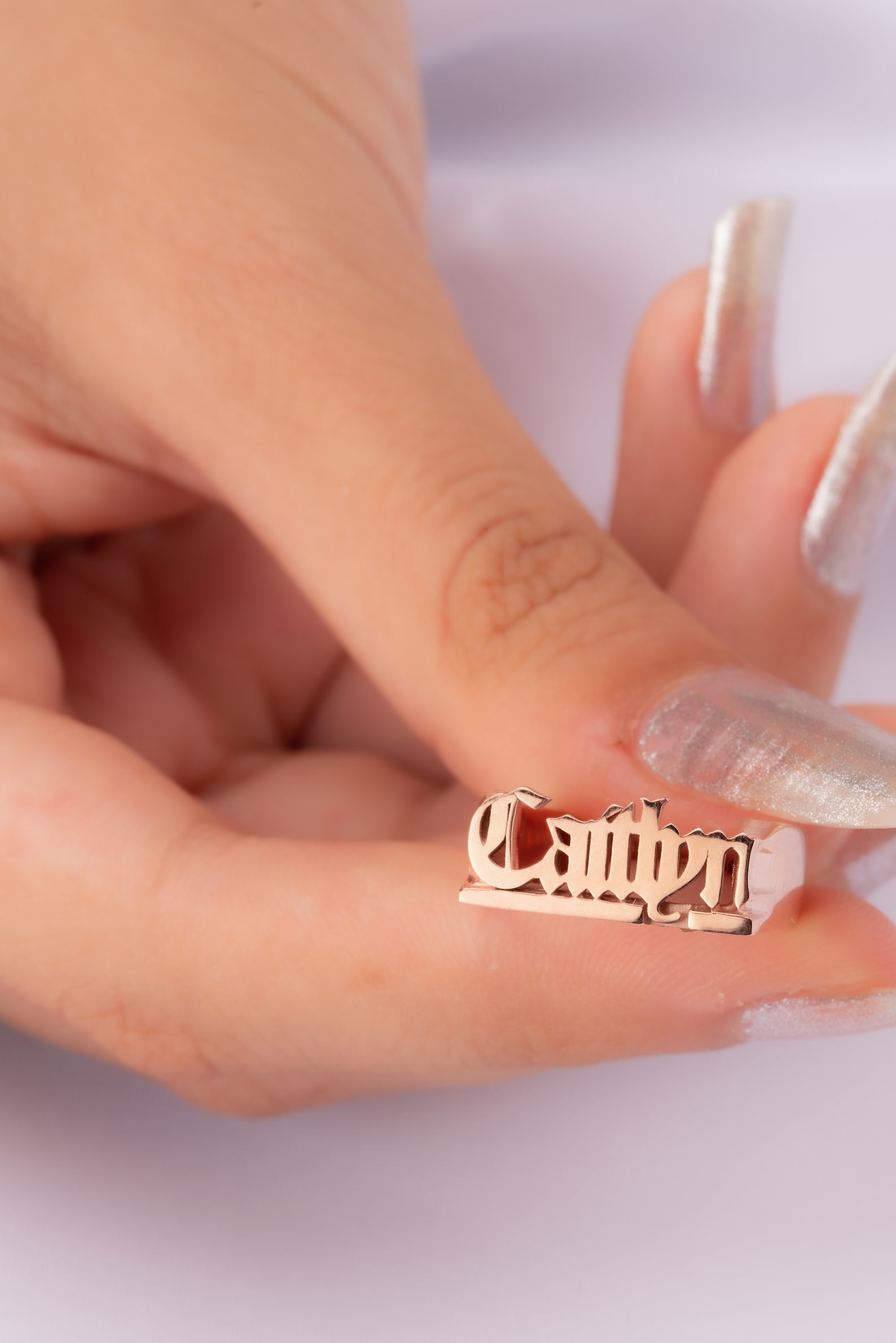 Gothic Name Ring Stackable Year Ring Personalized Gothic Name Ring ...