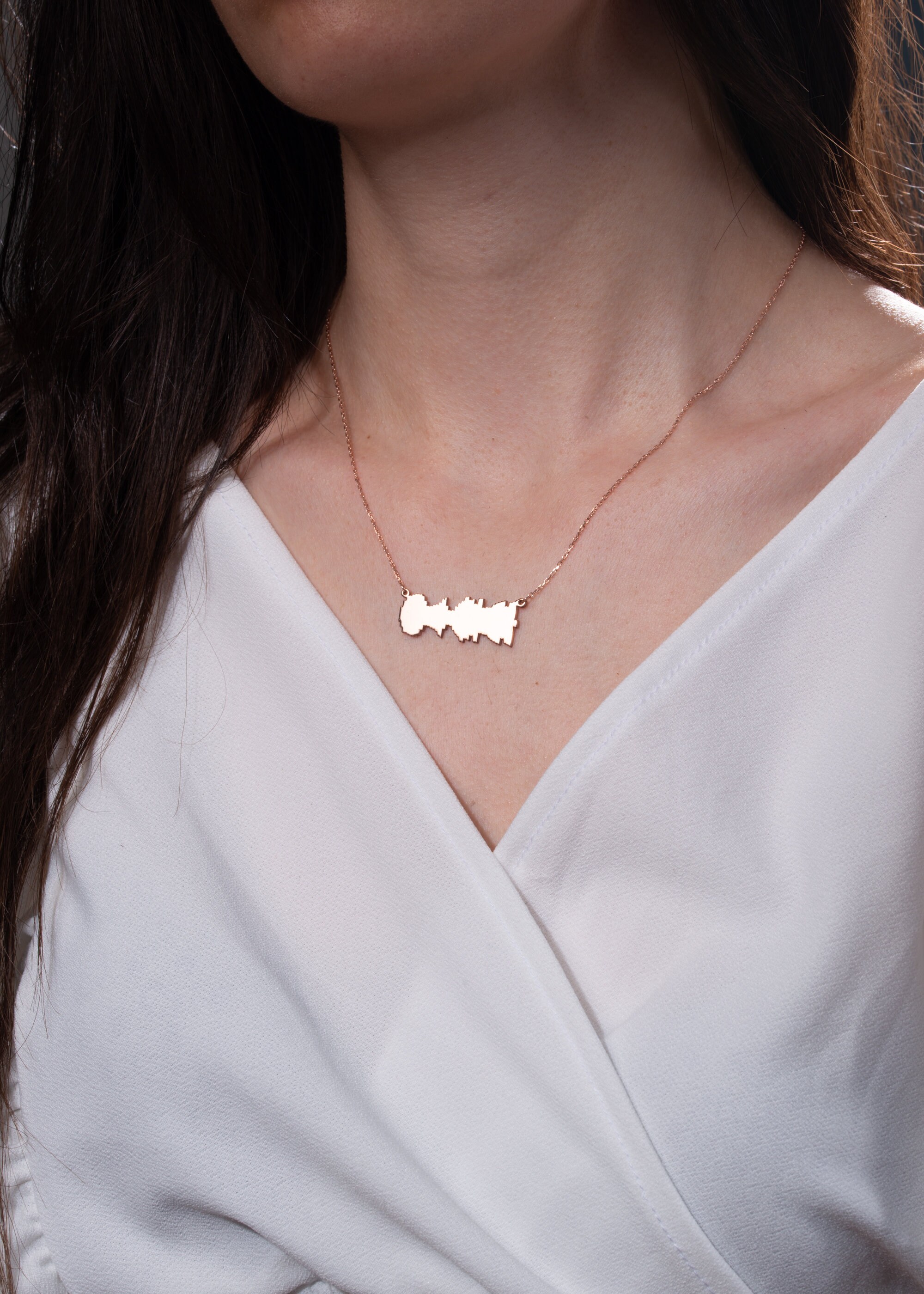 Custom Sound Wave Necklace Personalized Gold Soundwave | Etsy