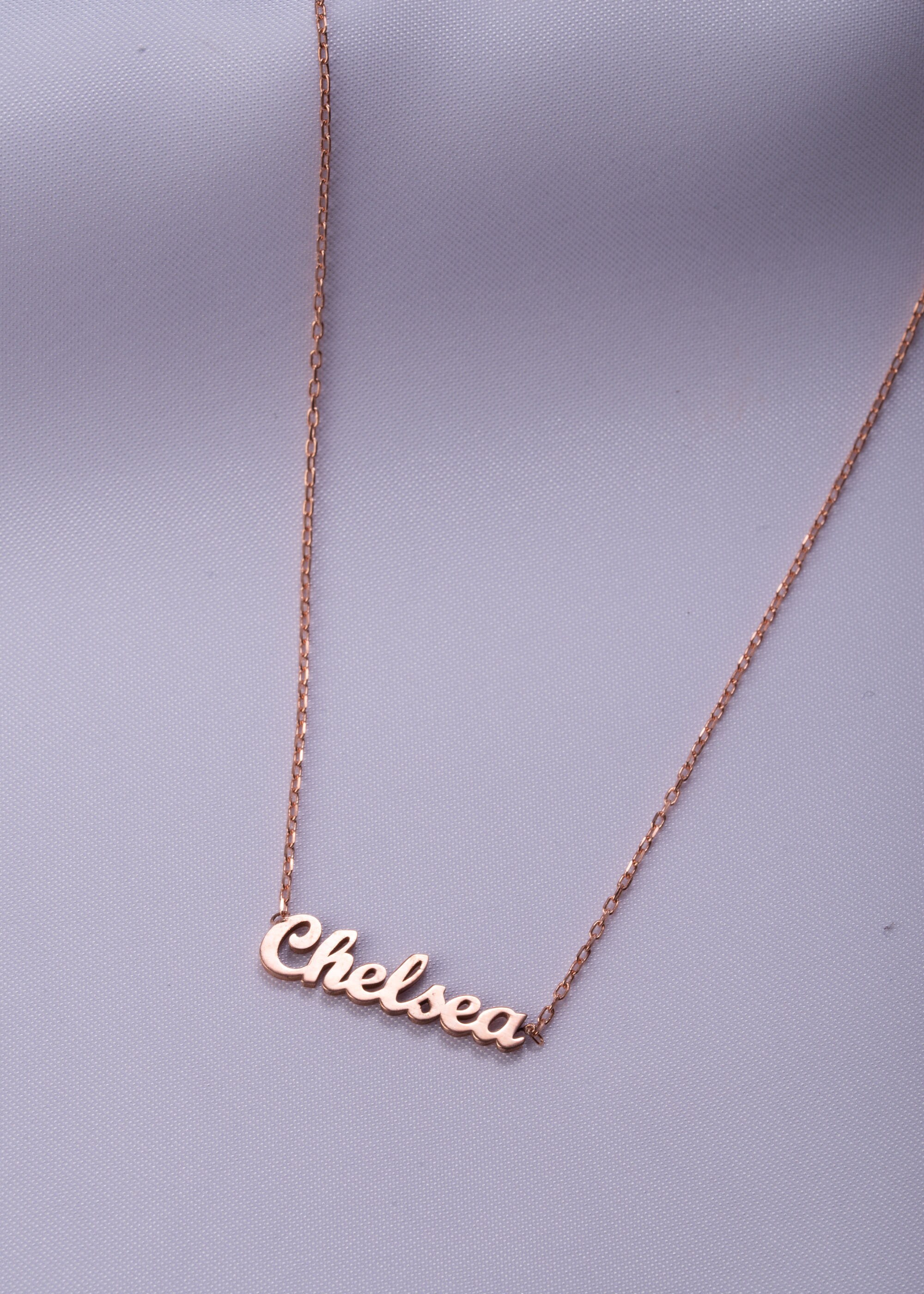 14k Gold Name Necklace Custom Gold Necklace 14k Gold Etsy