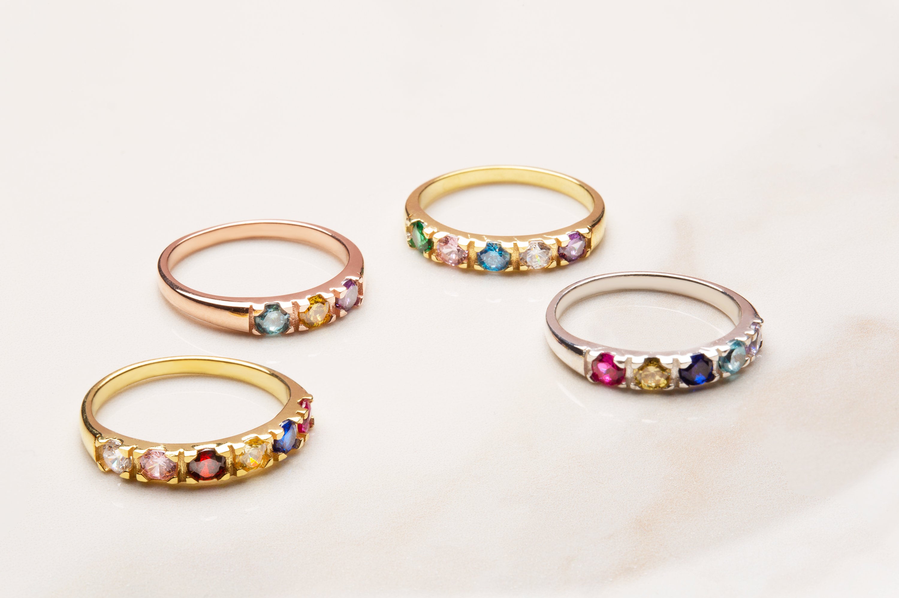 Family Birthstone Ring Gemstone Ring Personalized Birthstone - Etsy