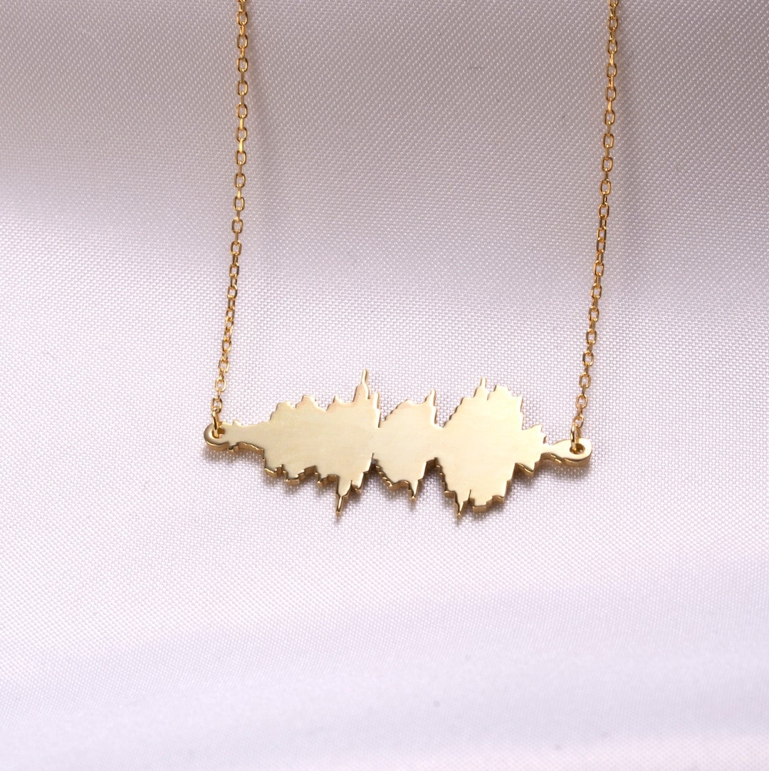 Custom Sound Wave Necklace - Personalized Gold Soundwave Necklace ...
