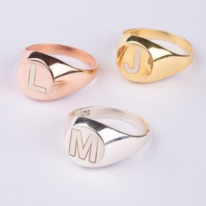 Signet Initial Ring - Personalized Letter Ring - Gold Letter Ring ...
