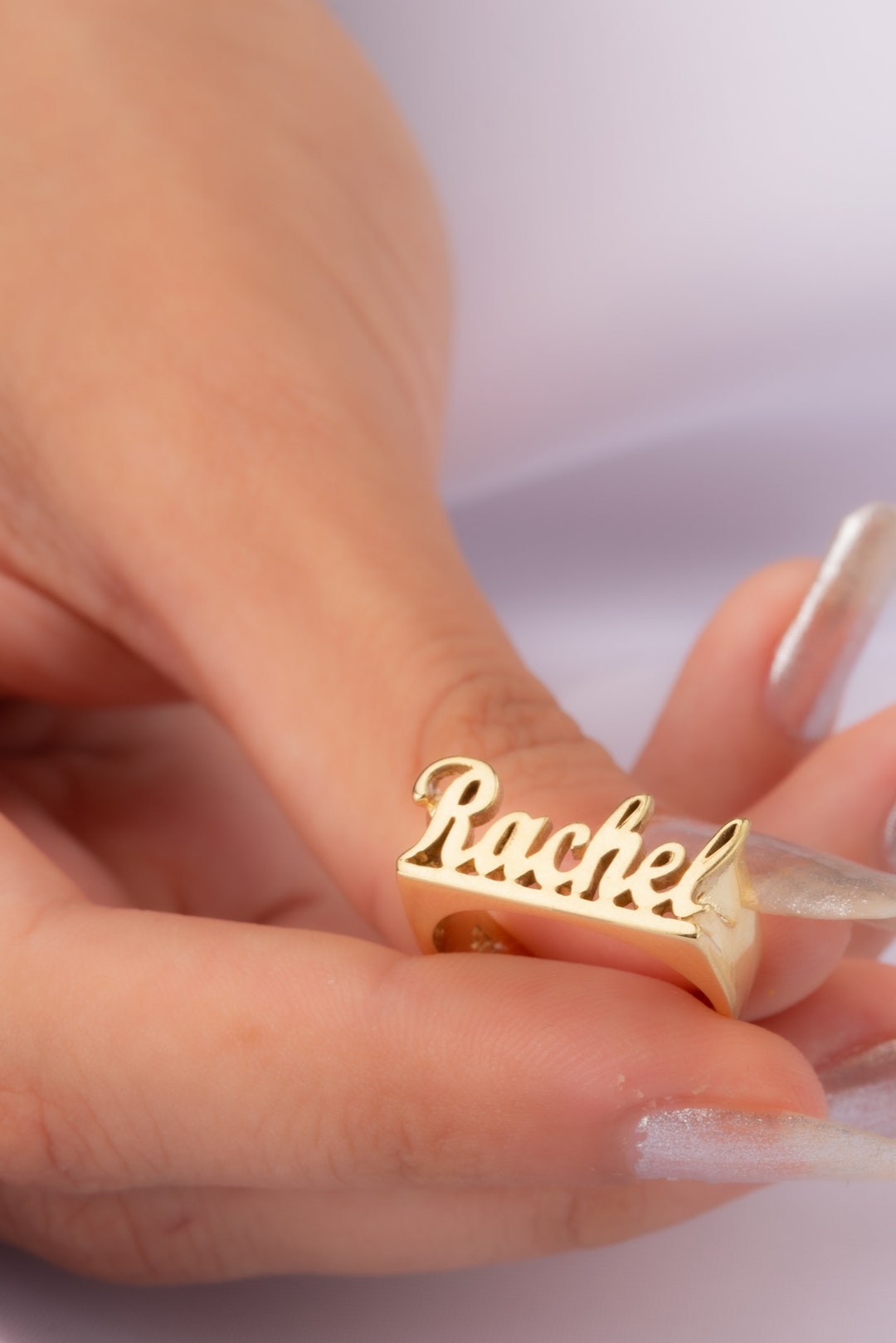 Personalized Name Ring - Cursive Font Name Ring - Custom Name Ring ...